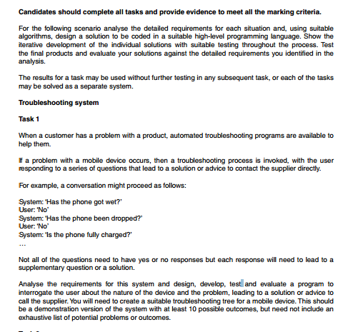 Solved Candidates should complete all tasks and provide | Chegg.com