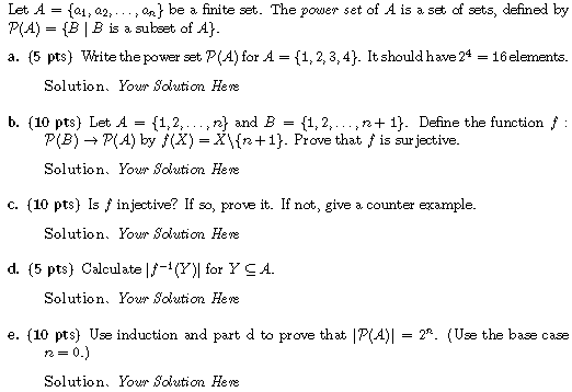 Solved Let A = {a_1 , a_2,..., a_n.} be a. finite set. The | Chegg.com
