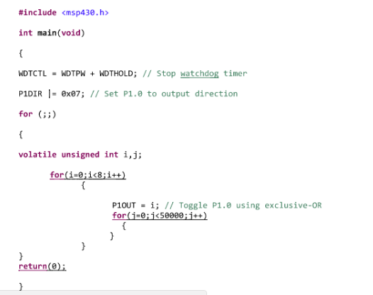 Solved MODIFY CODE. READ ALL INSTRUCTIONS. USING MSP430G2553 | Chegg.com