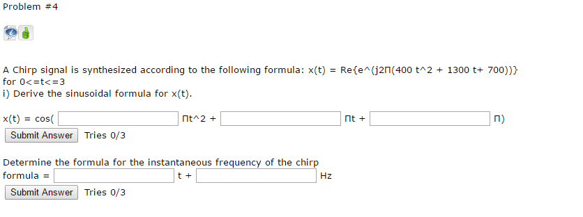 Solved A Chirp signal is synthesized according to the | Chegg.com