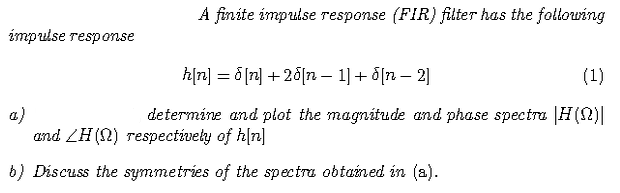 Solved A finite impulse response (FIR) filter has the | Chegg.com