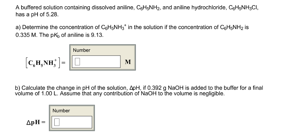 Solved A buffered solution containing dissolved aniline, | Chegg.com