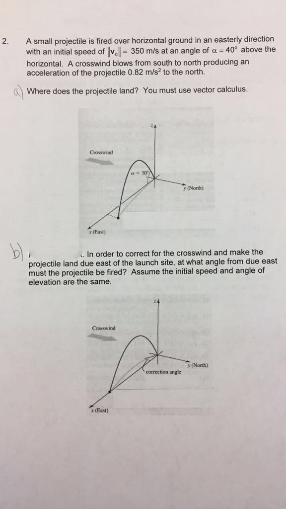 Solved A small projectile is fired over horizontal ground in | Chegg.com