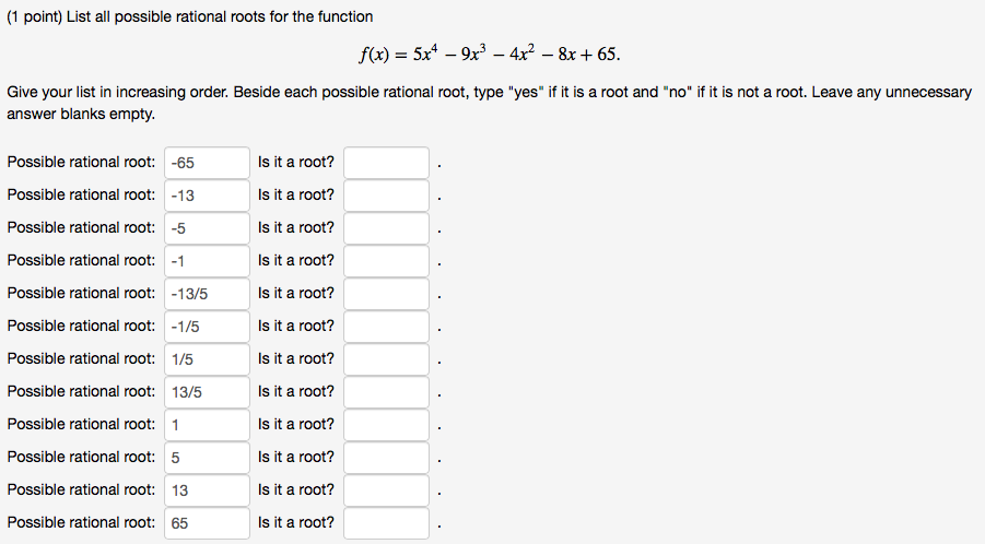 Solved List all possible rational squareroots for the | Chegg.com