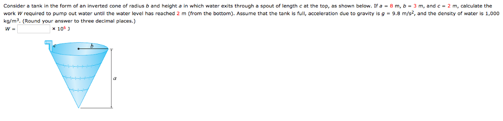 Solved Consider a tank in the form of an inverted cone of | Chegg.com