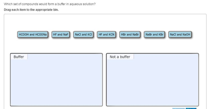 Solved Which set of compounds would form a buffer in aqueous | Chegg.com