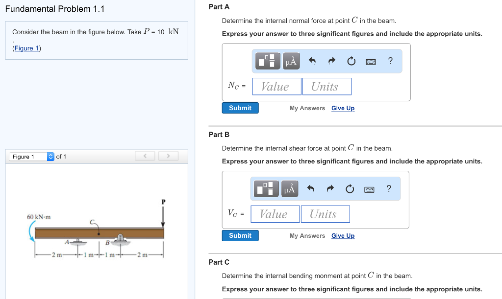 Solved Consider the beam in the figure below. Take P = 10 kN | Chegg.com