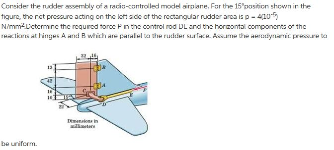 Solved Consider the rudder assembly of a radio-controlled | Chegg.com
