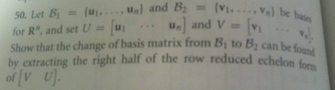 Solved Let B1 = {u1,?,un} and B2 = {v1,?,vn} be bases for | Chegg.com