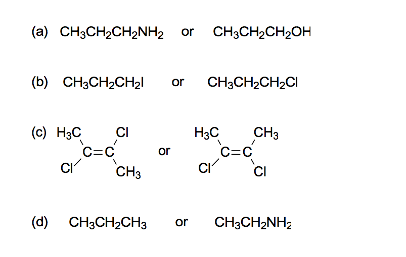 Solved For each pair of compounds below, draw a | Chegg.com