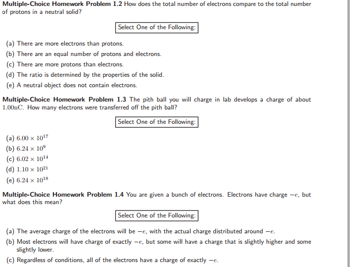 Solved Multiple-Choice Homework Problem 1.2 How does the | Chegg.com