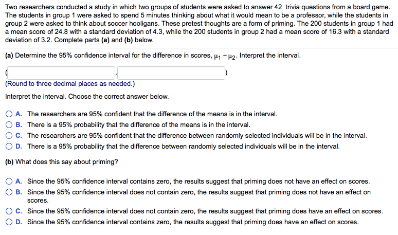 Solved Two researchers conducted a study in which two groups | Chegg.com Solved Two researchers conducted a study in which two groups | Chegg.com