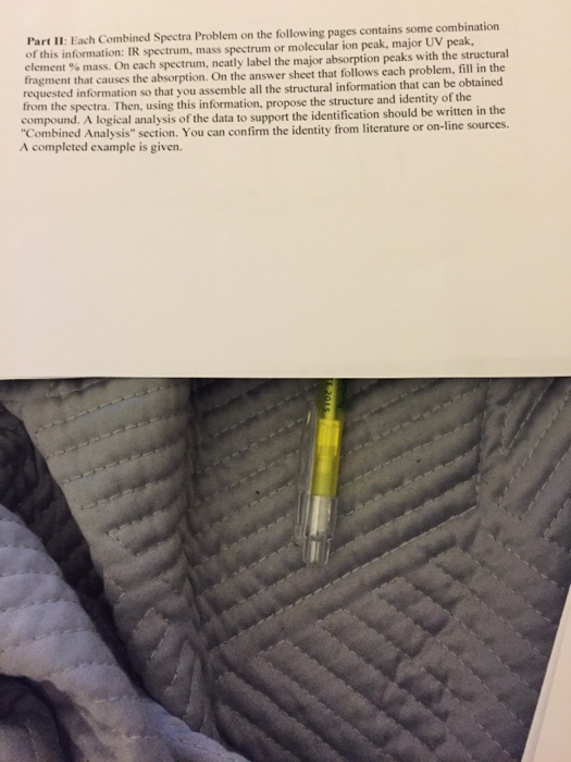 Solved Part II: Each Combined Spectra Problem on the | Chegg.com