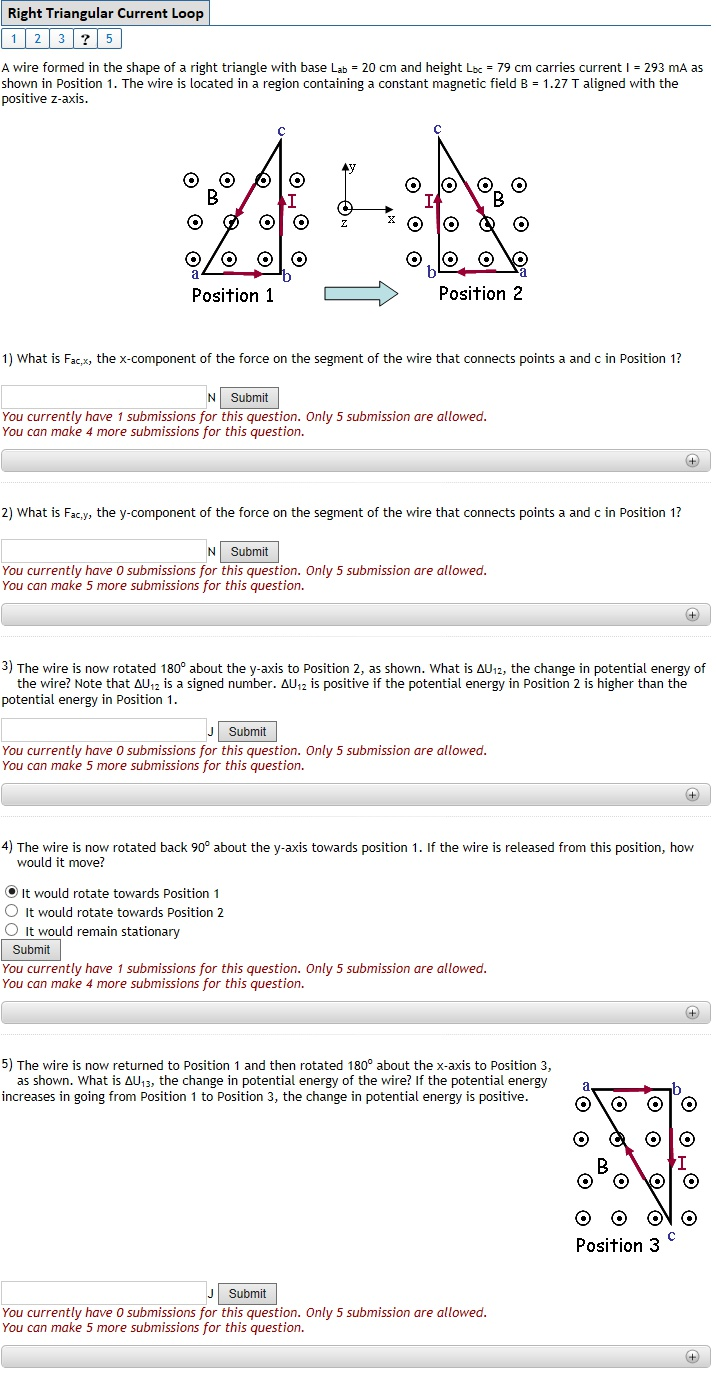 Solved Right Triangular Current Loop A wire formed in the | Chegg.com