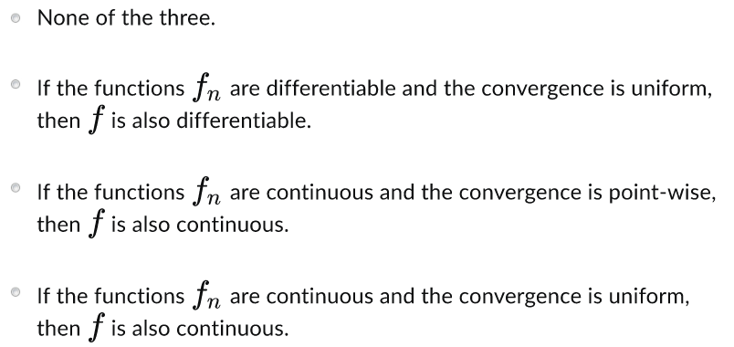 Solved Consider functions fn f. where all functions are from | Chegg.com