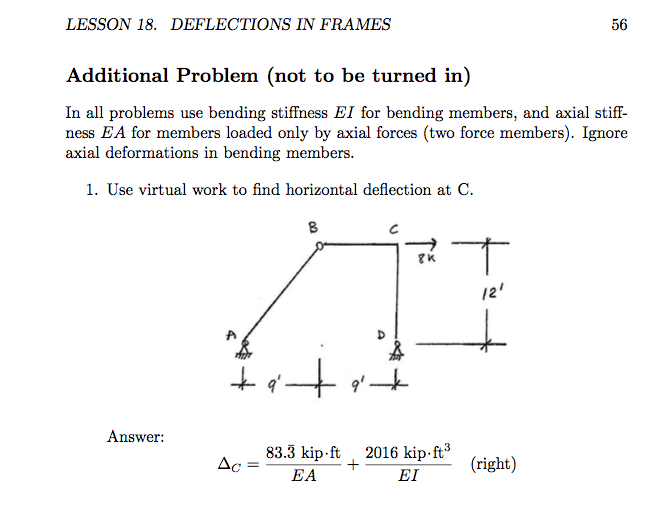 Solved LESSON 18. DEFLECTIONS IN FRAMES 56 Additional | Chegg.com