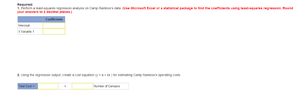 Solved E5-11 Estimating Cost Behavior Using Least-Squares | Chegg.com