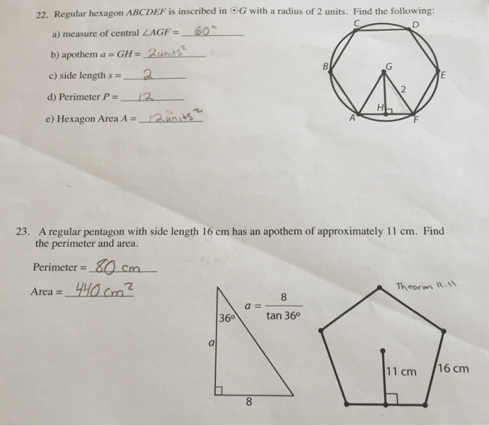 Solved Regular hexagon ABCDEF is inscribed in G with a | Chegg.com