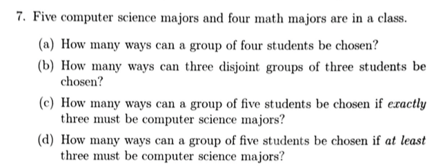 Solved Five computer science majors and four math majors are | Chegg.com