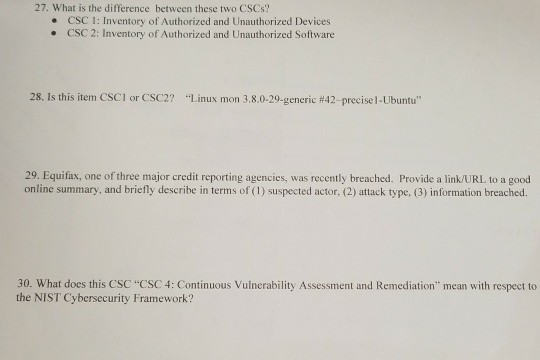 Solved 27. What is the difference between these two CSCs? | Chegg.com