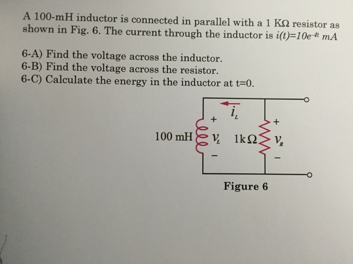 Solved A 100 Mh Inductor Is Connected In Parallel With A 1