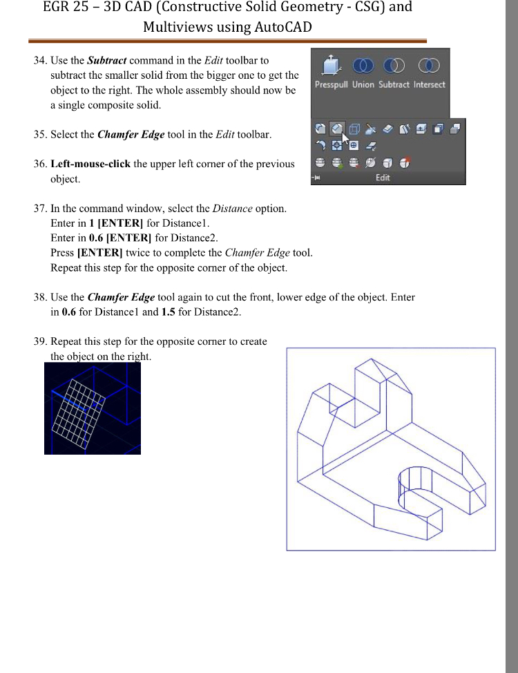 Solved EGR 25 - 3D CAD (Constructive Solid Geometry - CSG) | Chegg.com