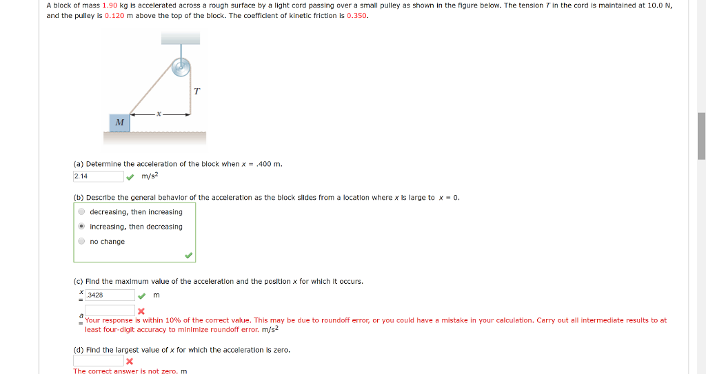 Solved A block of mass 1.90 kg is accelerated across a rough | Chegg.com