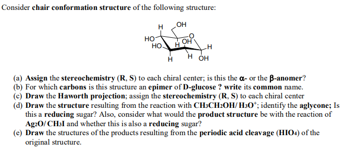 Solved Consider chair conformation structure of the | Chegg.com