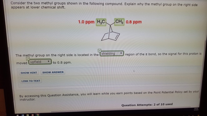 Solved Consider the two methyl groups shown in the following | Chegg.com