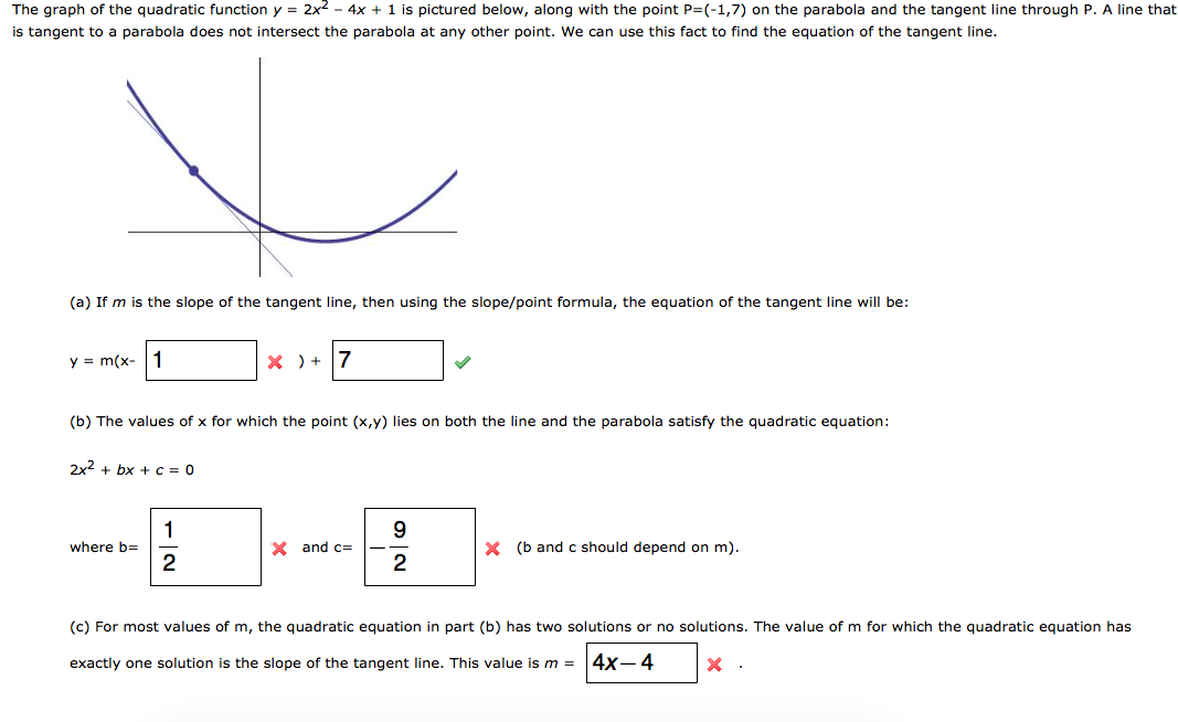Solved The Graph Of The Quadratic Function Y 2x2 4x 1