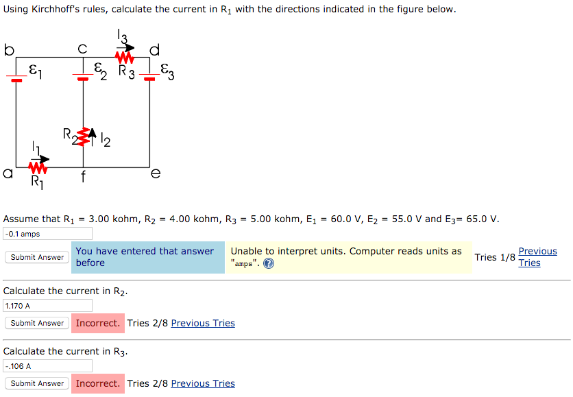 Solved Using Kirchhoff's rules, calculate the current in R1 | Chegg.com