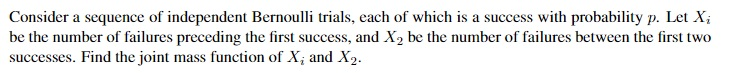 Solved Consider a sequence of independent Bernoulli trials, | Chegg.com