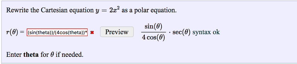 Solved Rewrite The Cartesian Equation Y2x2 As A Polar 