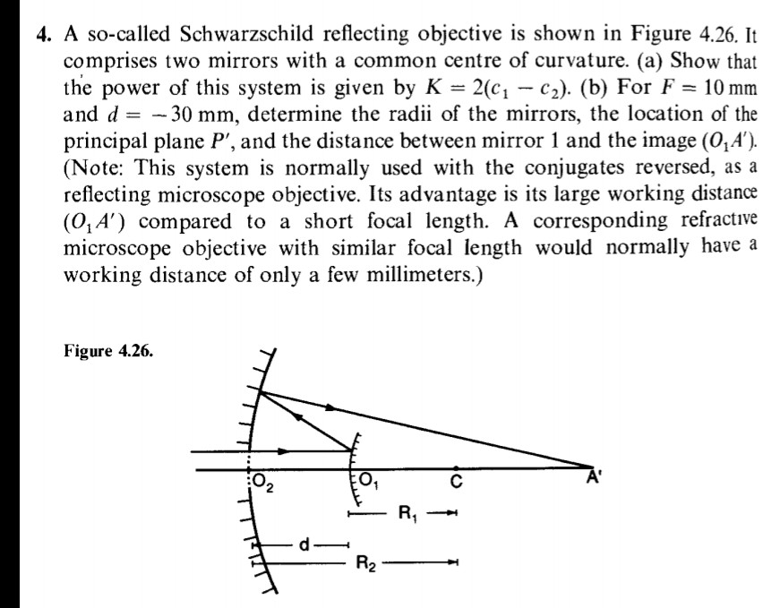 Solved 4. A so-called Schwarzschild reflecting objective is | Chegg.com