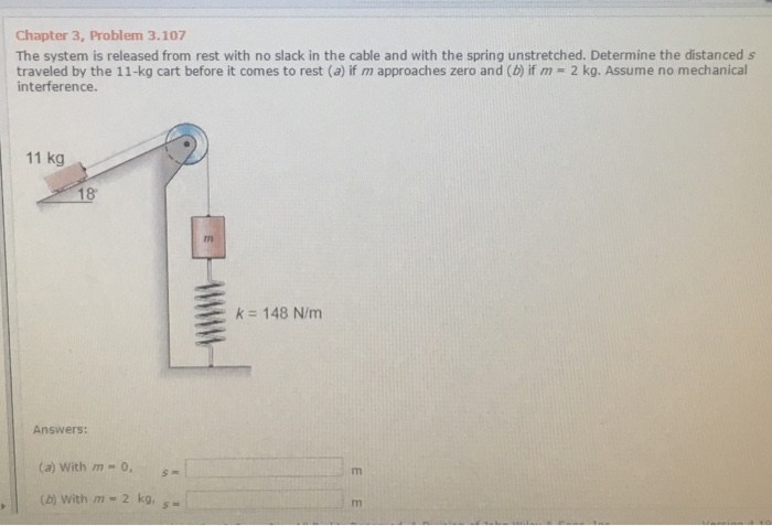 Solved The system is released from rest with no slack in the | Chegg.com