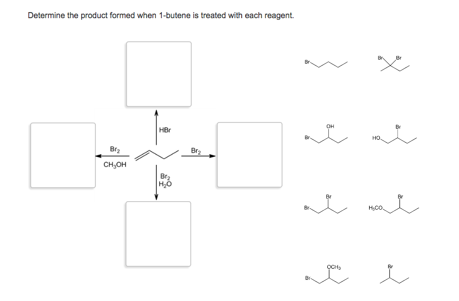 Solved Determine the product formed when 1-butene is treated | Chegg.com