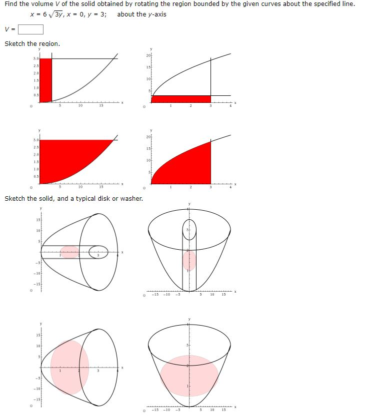 Solved Find the volume V of the solid obtained by rotating | Chegg.com