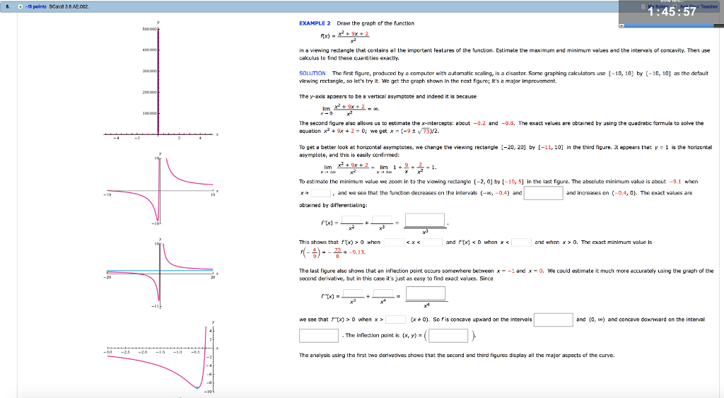 Solved Draw the graph of the function f(x) = x^2 + 9x + | Chegg.com