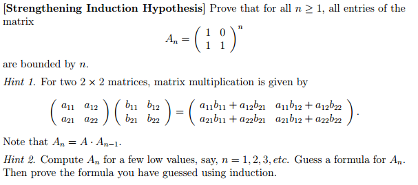Strengthening Induction Hypothesis Prove that for all | Chegg.com