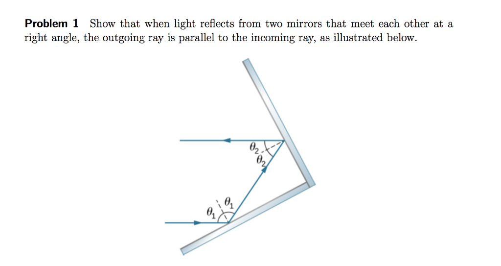 Solved Problem 1 Show that when light reflects from two | Chegg.com