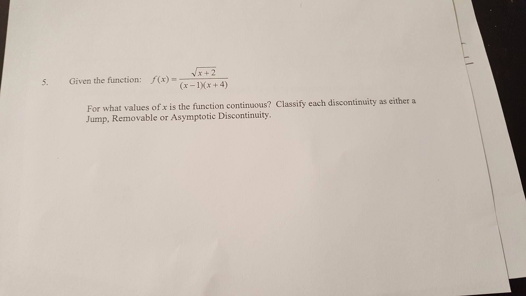 Solved Given the function: f(x) = Squareroot x + 2/(x - | Chegg.com