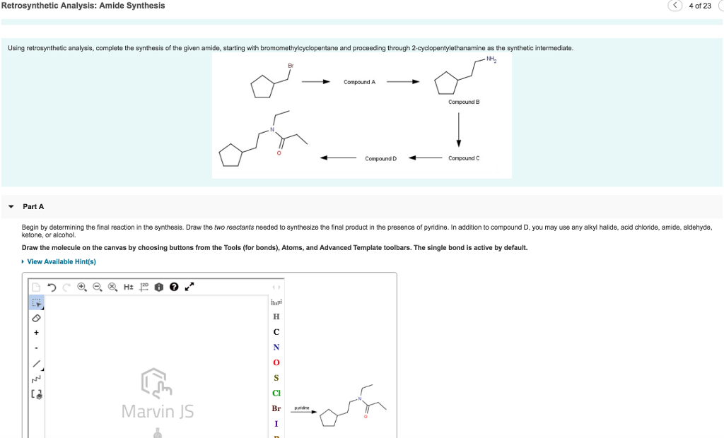 Solved Retrosynthetic Analysis: Amide Synthesis 4of 23 Using | Chegg.com