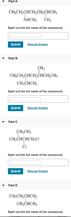 Solved Part A CH.CH CHCH-CH CHCH NHCH3 CH3 Spell out the | Chegg.com