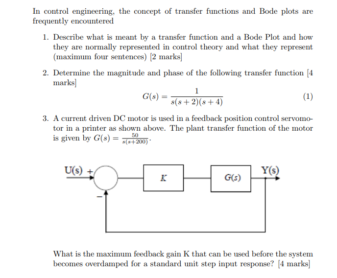 Solved In control engineering, the concept of transfer | Chegg.com