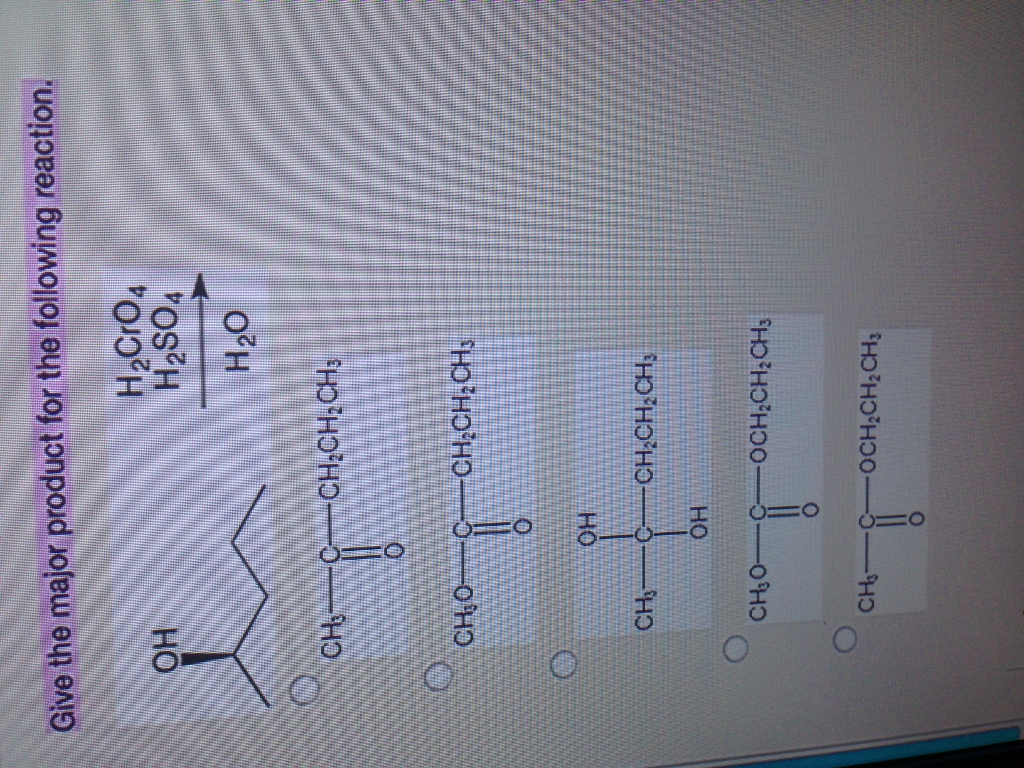 Solved Give the major product for the following reaction. | Chegg.com
