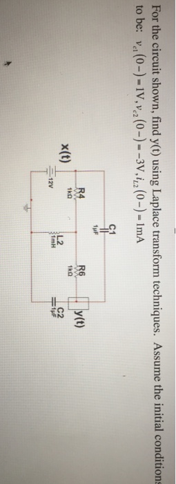 Solved For the circuit shown, find y(t) using Laplace | Chegg.com
