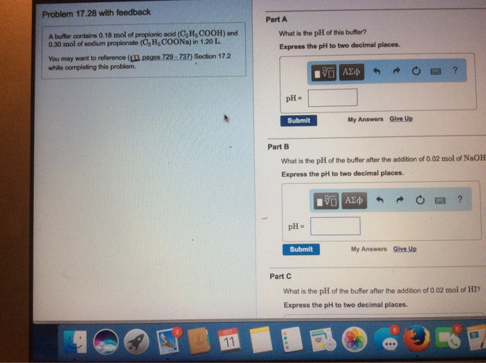 Solved A buffer contains 0.18 mol of propionic odd | Chegg.com