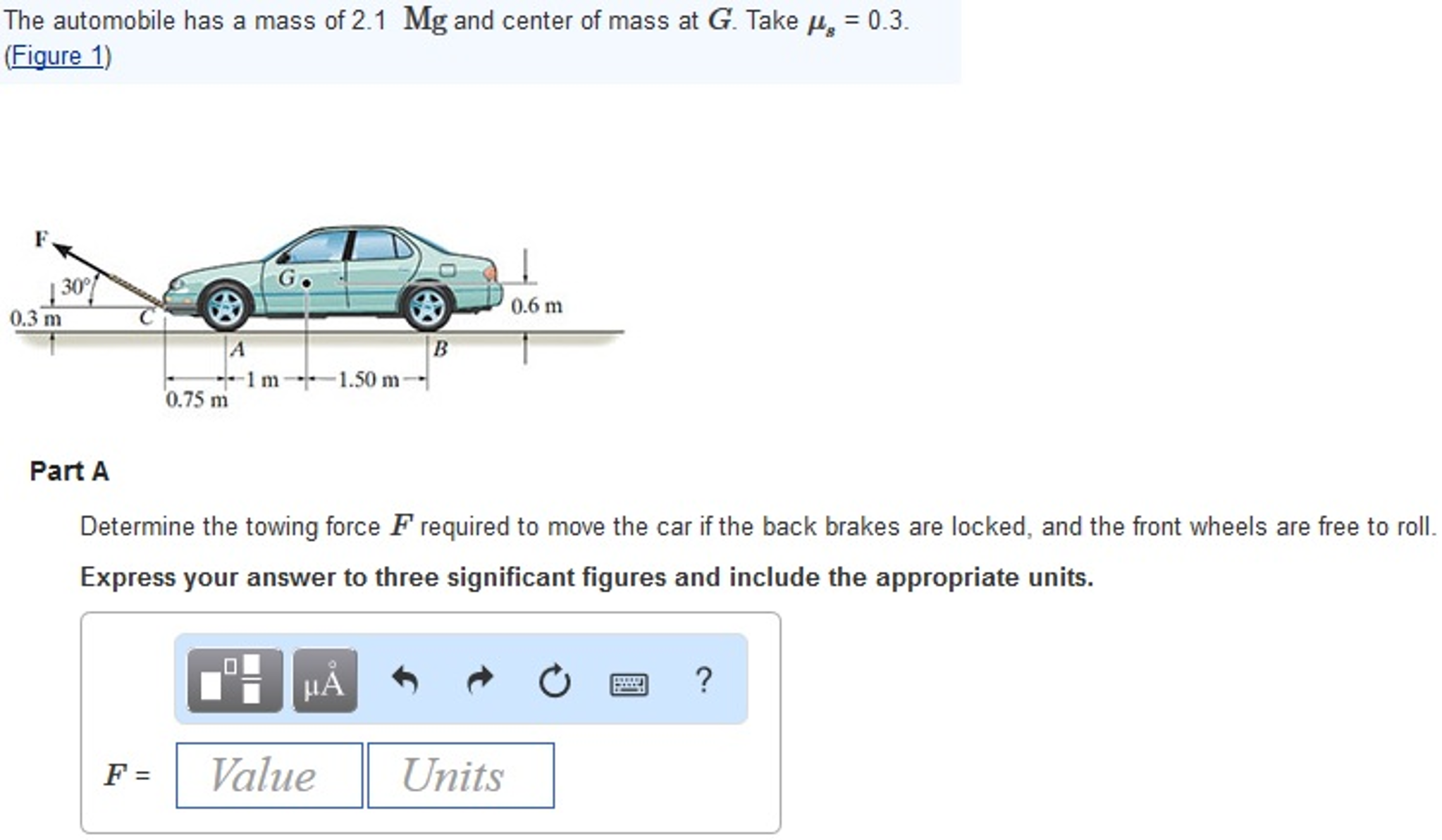 Solved The automobile has a mass of 2.1 Mg and center of | Chegg.com
