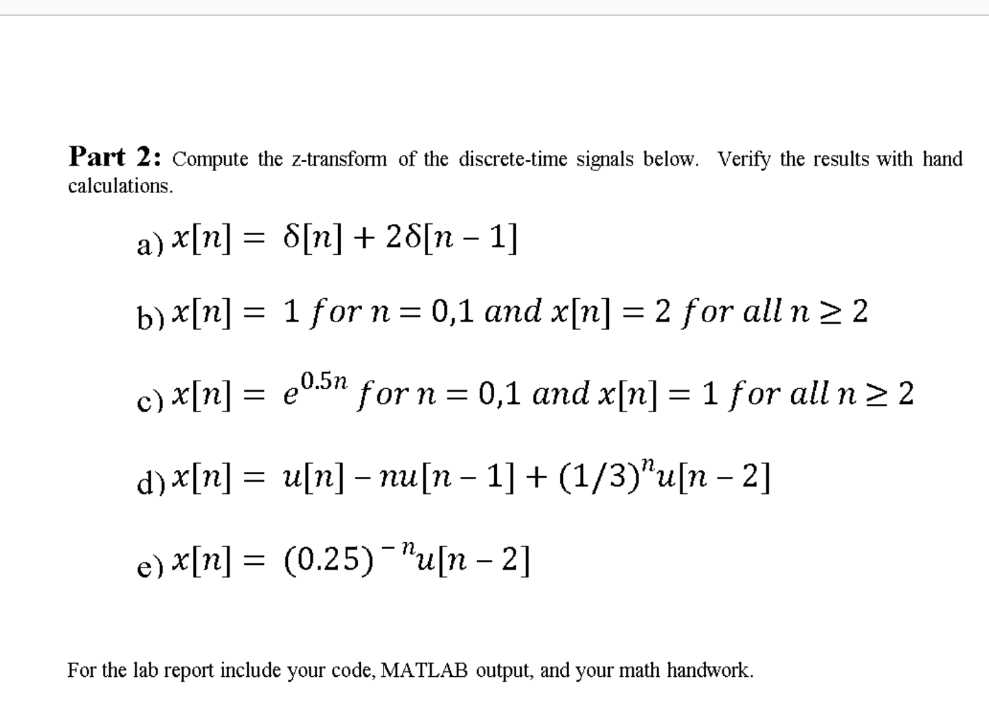 Compute the z-transform of the discrete-time signals | Chegg.com
