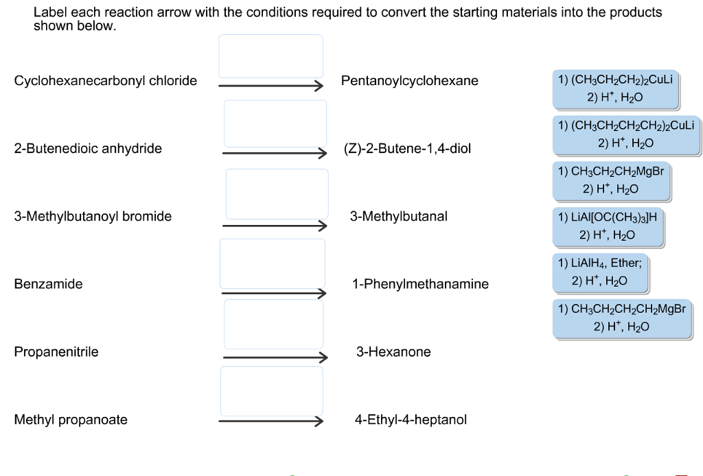 Solved Label each reaction arrow with the conditions | Chegg.com